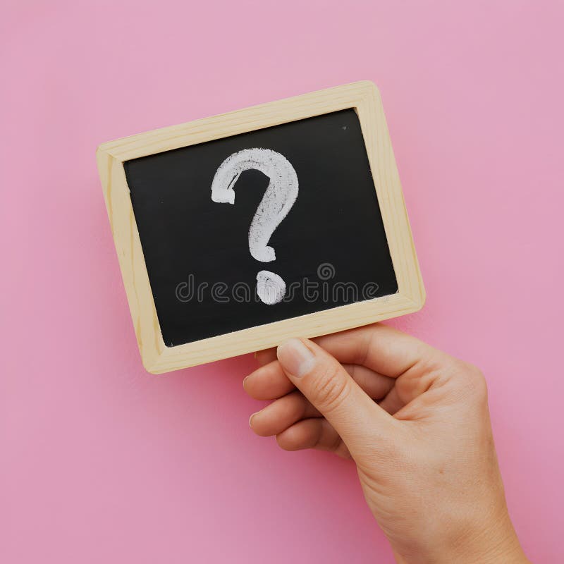 Hand with Chalkboard Displaying Question Mark Curiosity and Wonder ...