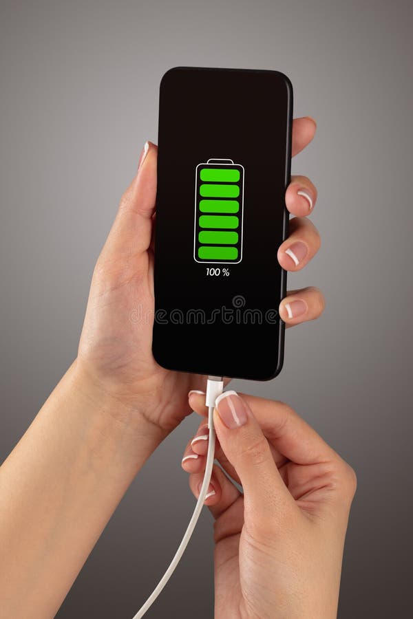 Hand charging phone stock image. Image of design, bank - 142757411