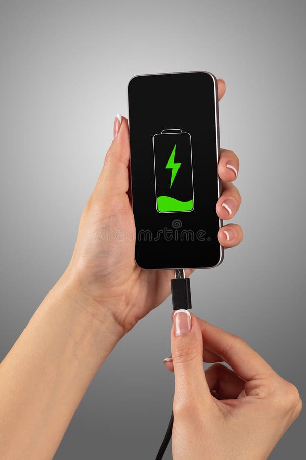 Hand charging phone stock photo. Image of icon, cell - 147072488