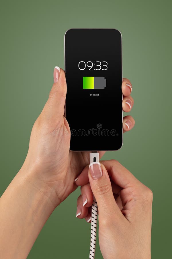 Hand charging phone stock photo. Image of cellphone - 142757658