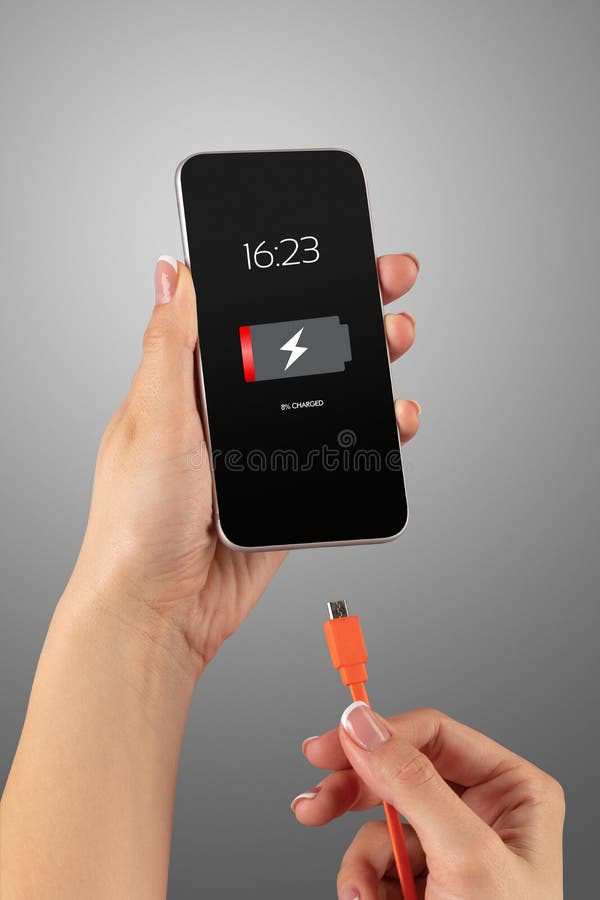 Hand charging phone stock image. Image of hand, cellphone - 146406767