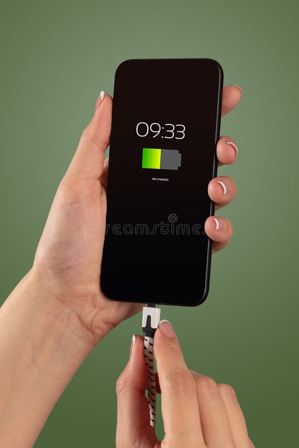 Hand charging phone stock image. Image of device, digital - 164697821