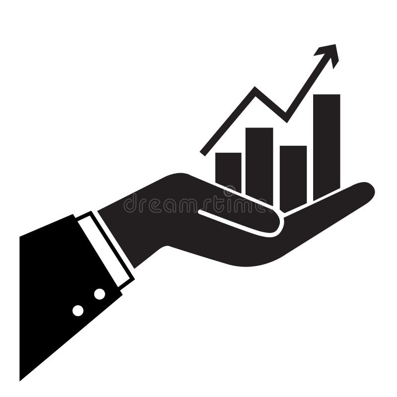 Hand with Chart Icon Design. Business Concept Stock Vector ...