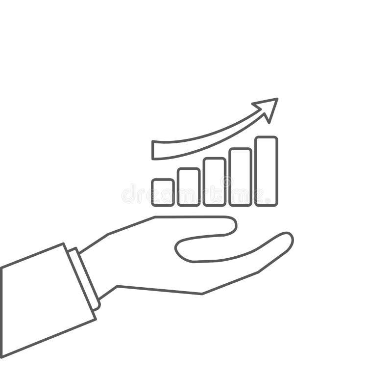 Hand with chart icon stock vector. Illustration of concept - 200684607