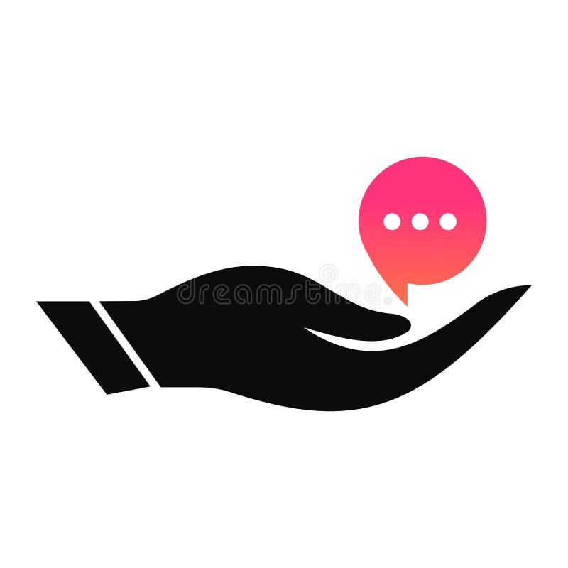 Hand Chat Logo Design. Chat Logo with Hand Concept Vector Stock Vector ...