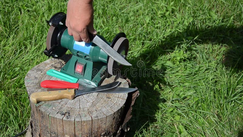 Hand check knife sharp stock video footage. Video of abrasive - 34900853