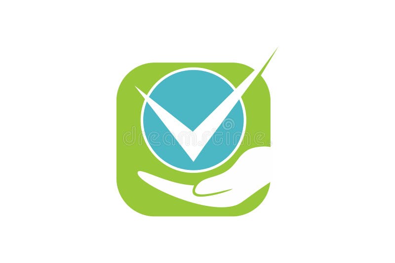 Hand, and Check Mark Logo Designs Inspiration Isolated on White ...