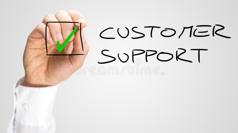 Hand Checking Box Next To Customer Support Stock Image - Image of ...