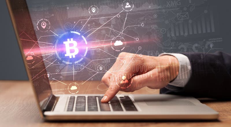 Hand Checking Global Bitcoin Exchange Rate Concept Stock Image - Image ...