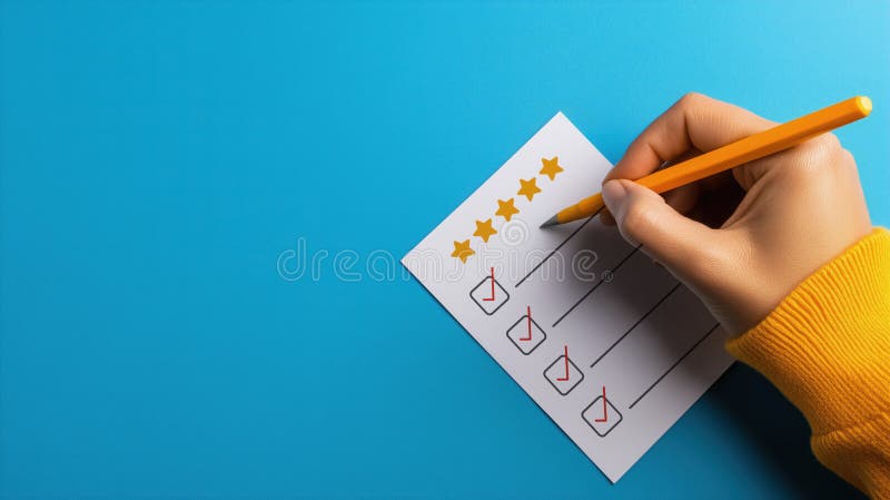 Hand Checking Off Items on Colorful To Do List with Stars Stock ...