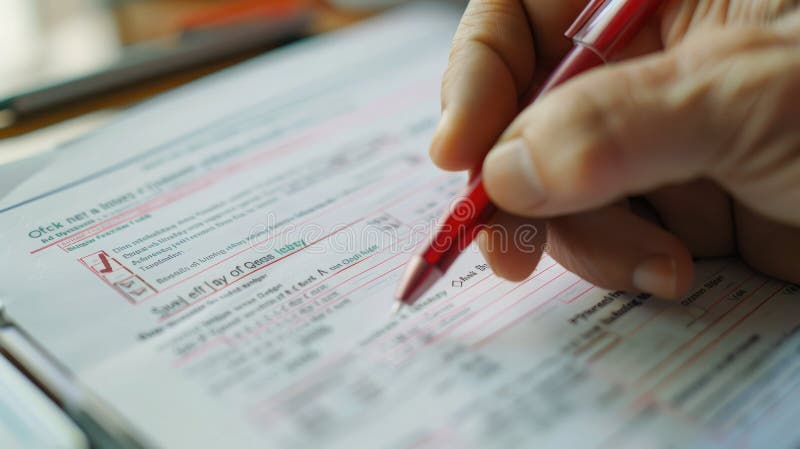 Hand Checking Off Items on a Printed Questionnaire Quality Check ...