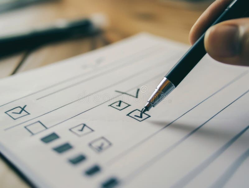 Hand Checking Off Tasks on a To-do List Stock Image - Image of list ...