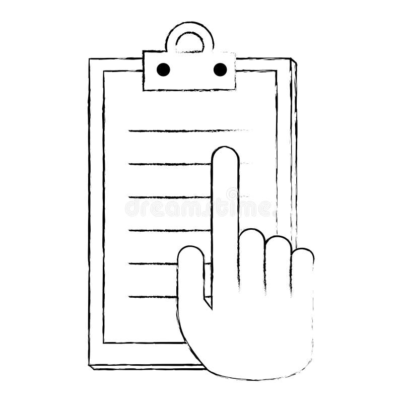Hand with Checklist Clipboard Stock Illustration - Illustration of ...
