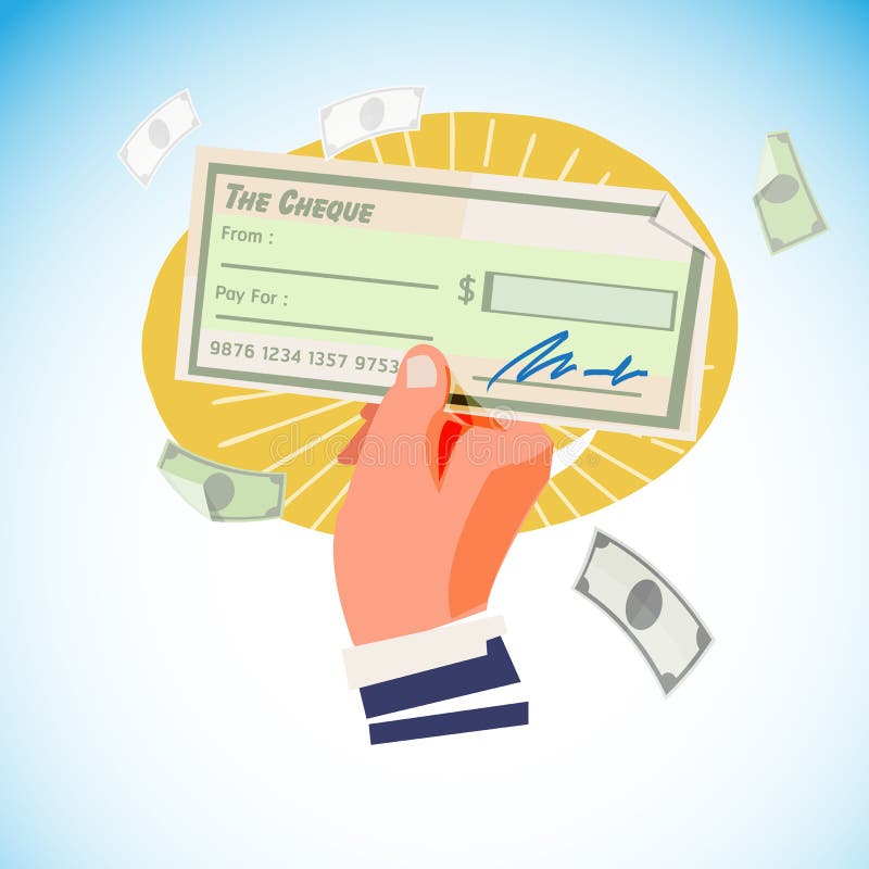 Cheque stock vector. Illustration of dollars, purchase - 7259150