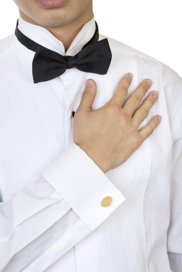 Hand chest stock image. Image of professional, shirt, collar - 1002469