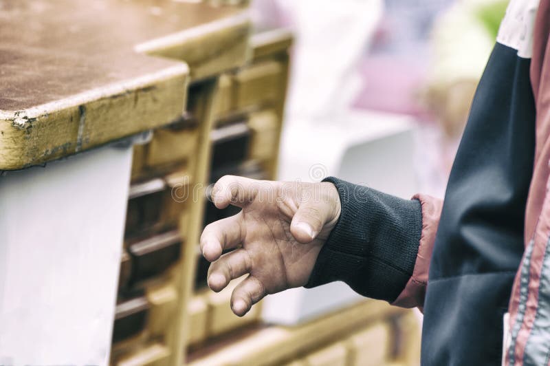 Hand of a child open stock image. Image of closeup, industry - 113234639