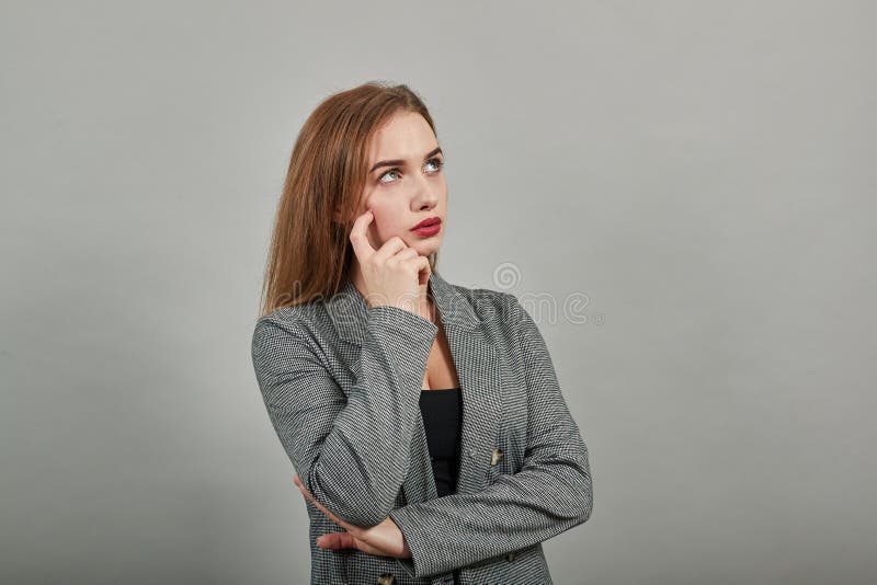 Hand on Chin Thinking Question, Pensive Expression. Doubt. Thoughtful ...