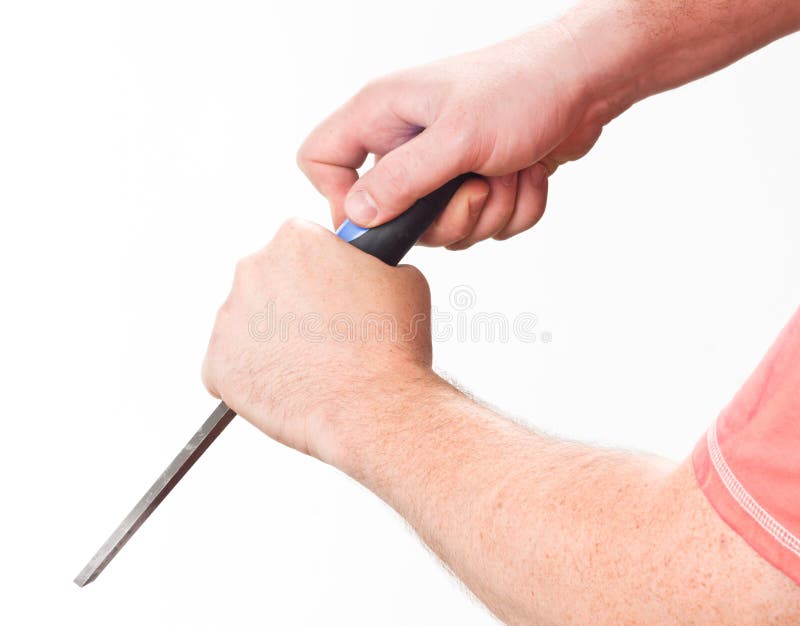 Hand with chisel stock image. Image of carpenter, wooden - 21723093