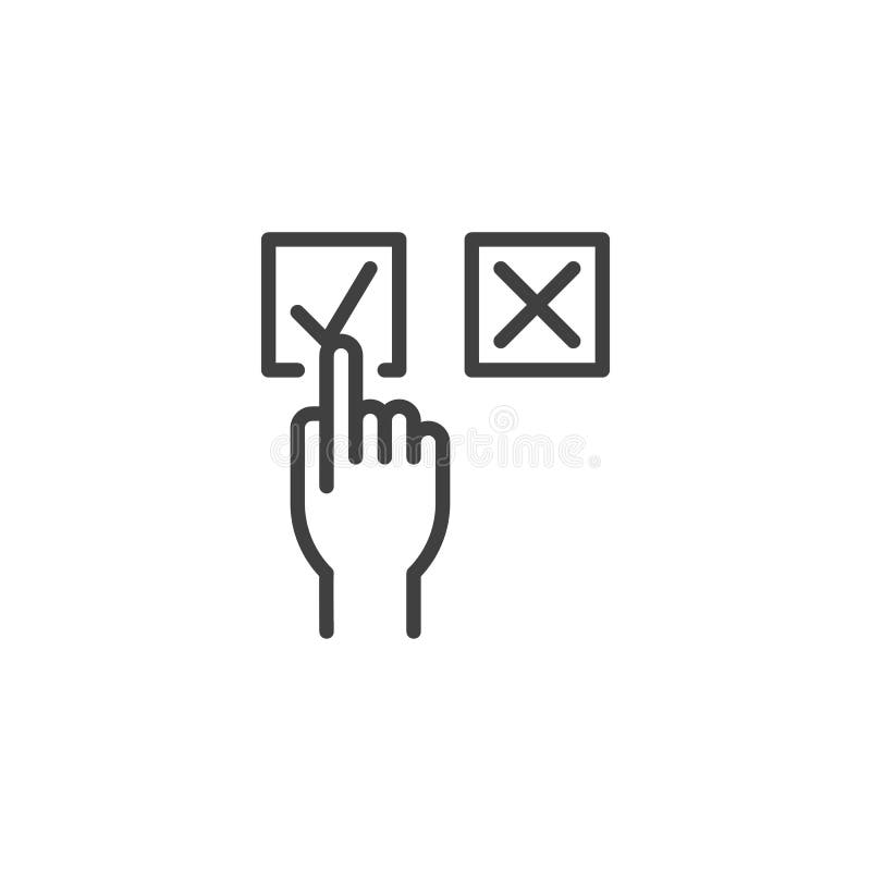 Hand Choose Approve Line Icon Stock Vector - Illustration of click ...