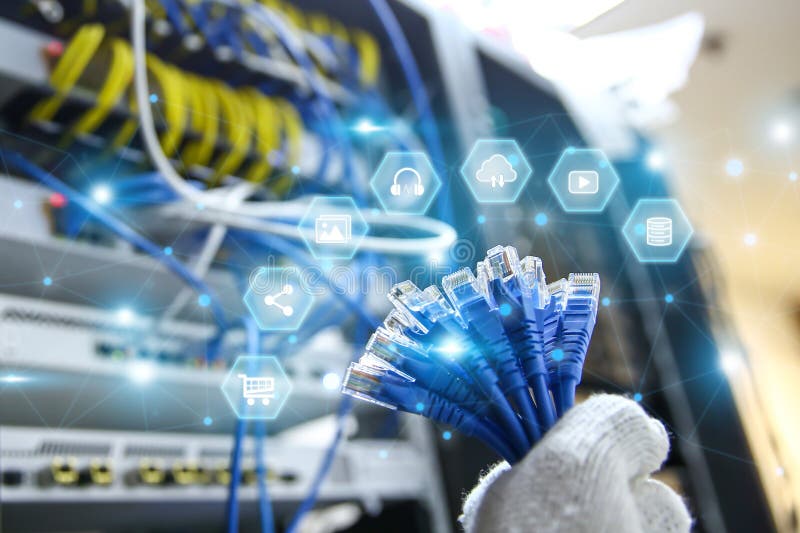 Fiber link HUB stock image. Image of adsl, center, infrastructure ...