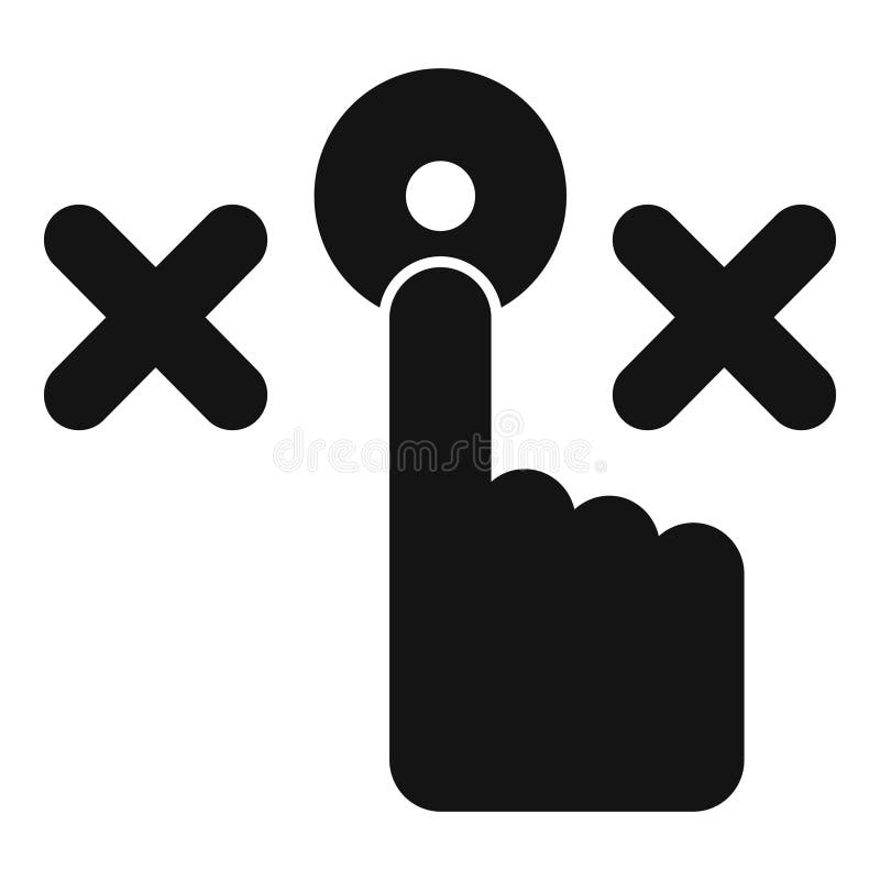 Hand is Choosing Correct Answer from Two Options Icon Stock Vector ...