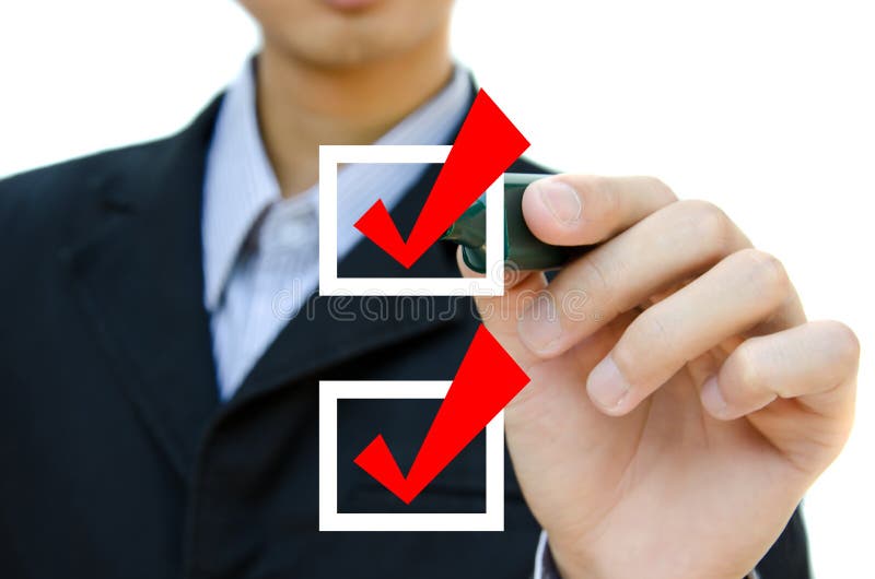 Hand Choosing Mark the Check Boxes Stock Photo - Image of finger, dress ...