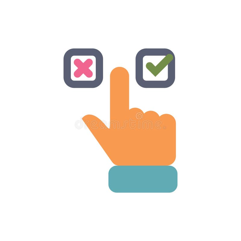 Hand Choosing between Yes and No Checkboxes Stock Vector - Illustration ...