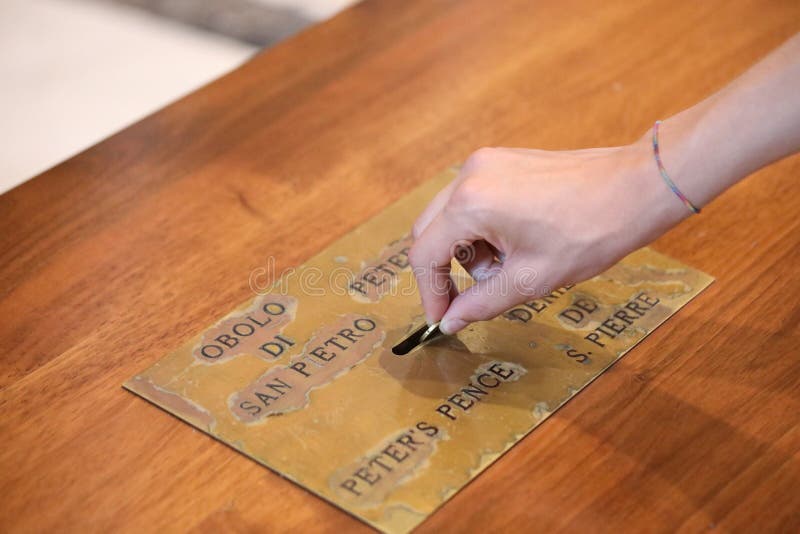 Hand of the Christian Making an Offering Called Peter S Pence in the ...