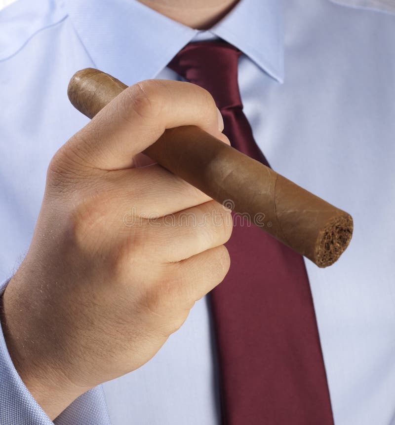 Hand with a cigar stock image. Image of office, hand - 21223385