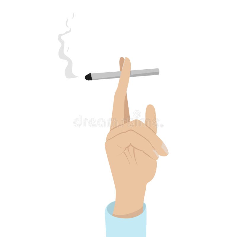 Hand with Cigarette Isolated Illustration. Smoking Weed Stock Vector ...