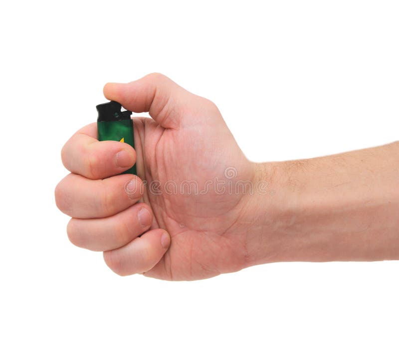 Hand with Cigarette Lighter Stock Photo - Image of caucasian, thumb ...