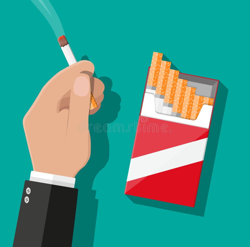 Hand with Cigarette. Smoking Stock Vector - Illustration of care ...