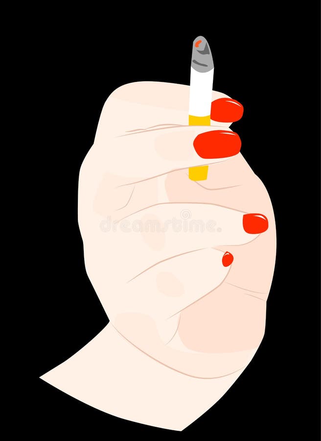 Hand with a cigarette stock vector. Illustration of vector - 32189507