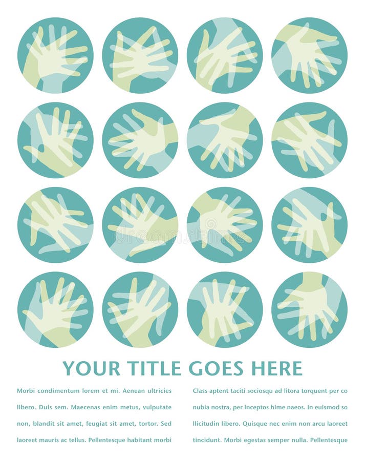 Circle of Overlapping Hands Design. Stock Vector - Illustration of palm ...