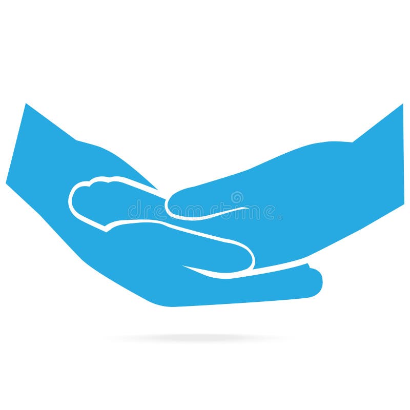 Hand Clasped Blue Icon Illustration Stock Vector - Illustration of ...