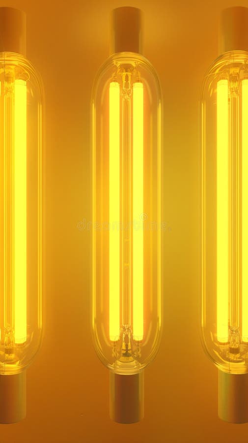 Vivid Yellow Fluorescent Tubes Add Texture To Yellow Wall Background ...