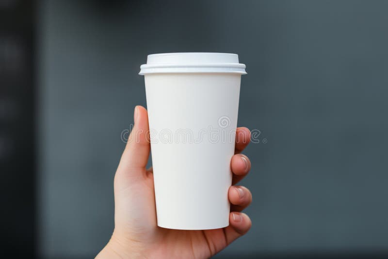 Hand Clasps a Clean, Disposable White Cup, Ready for a Refreshing Drink ...