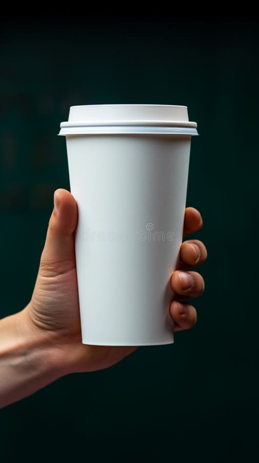 Hand Clasps a Clean, Disposable White Cup, Ready for a Refreshing Drink ...