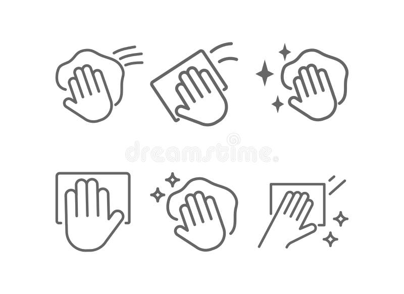 Hand Clean Icon Vector Set. Hygiene and Housework Stock Vector ...