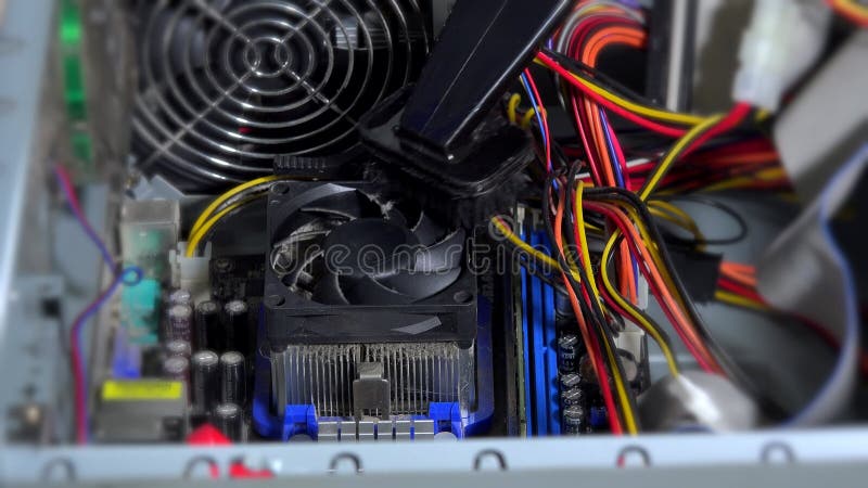 Hand Clean the Inside of the Computer with a Special Brush. 4K Stock ...