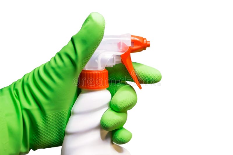 Hand with Cleaner Spray Ready To Work Stock Photo - Image of detergent ...