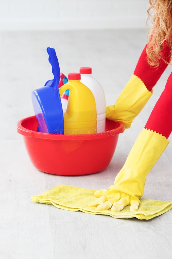 Hand with Cleaning Products Stock Image - Image of hand, jobs: 141777893