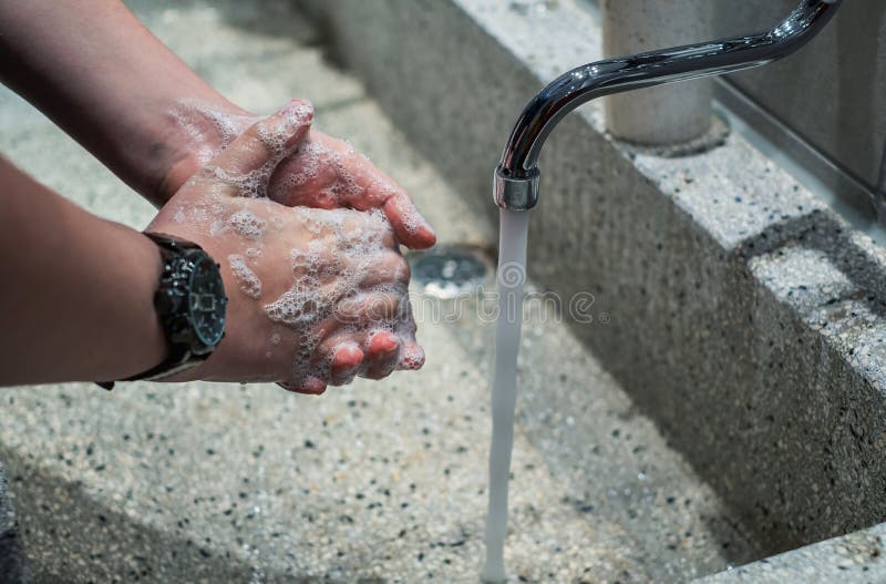 Hand Cleaning by Soap and Water Stock Image - Image of soap, hand ...