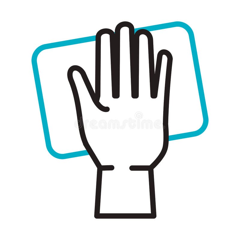 Hand Cleaning Surface Line Style Icon Stock Vector - Illustration of ...