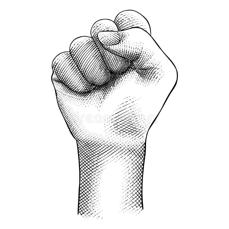 Hand Clenched illustration stock vector. Illustration of engraved ...