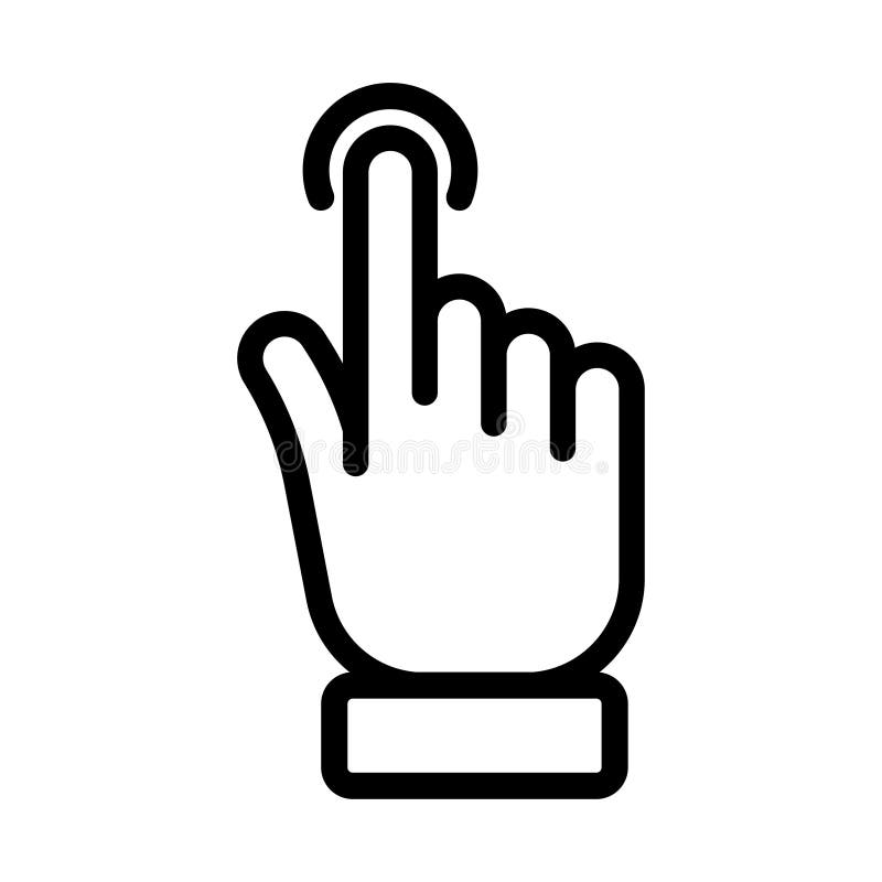 Clicking Finger Icon. Clicking Finger Isolate on White Background Stock ...