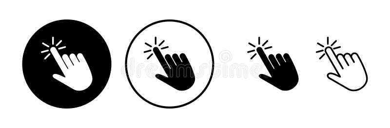 Hand Click Icon . Clicking Finger Icon. Pointer Icon Stock Vector ...