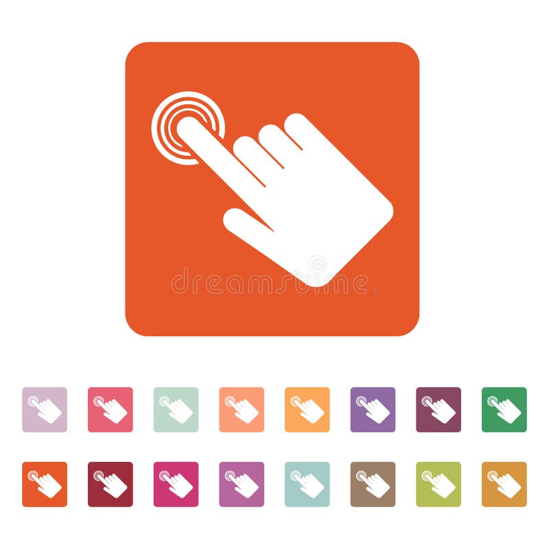 The Hand Click Icon. Cursor Symbol Stock Vector - Illustration of ...