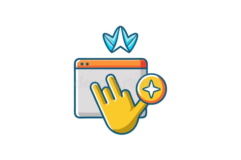 Hand Click Icon with Directional Buttons and Symbols, Ideal for UI ... Hand Click Icon with Directional Buttons and Symbols, Ideal for UI ...