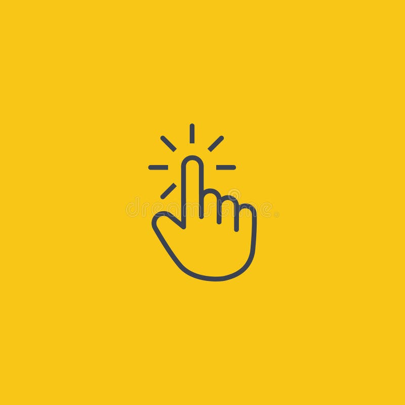 Click Button on Screen Smartphone. Vector Symbol in Flat Style on ...